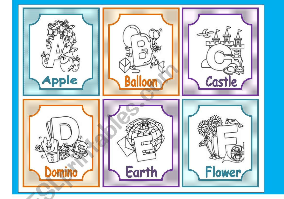 My ABC´s Voc. Flashcards [A - Z] 5 PAGES - ESL worksheet by wakebeauty